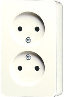 JUNG AP600 2-VOUDIGE WANDCONTACTDOOS ZONDER RANDAARDE KINDERBEVEILIGING ...