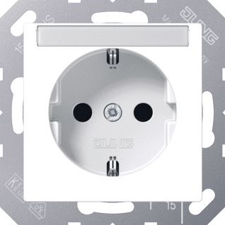 JUNG A500 1-VOUDIGE WANDCONTACTDOOS MET RANDAARDE SLAGVAST KLAPDEKSEL ...