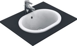 IDEAL STANDARD CONNECT INBOUWWASTAFEL OVAAL 48X35CM MET OVERLOOP ZONDER ...