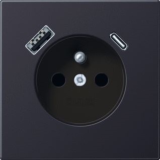 JUNG WCD PENAARDE + LADER LS ALU DARK USB A+C AL1520F-15CAD Beng Shop