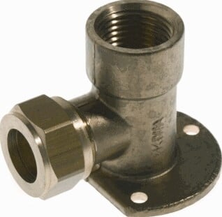 VSH SUPER MUURPLAAT 90GRADEN GRADEN 1/2 X 15MM (BINNENDRAAD X KNEL) DN12 MAX 10 BAR MESSING ...