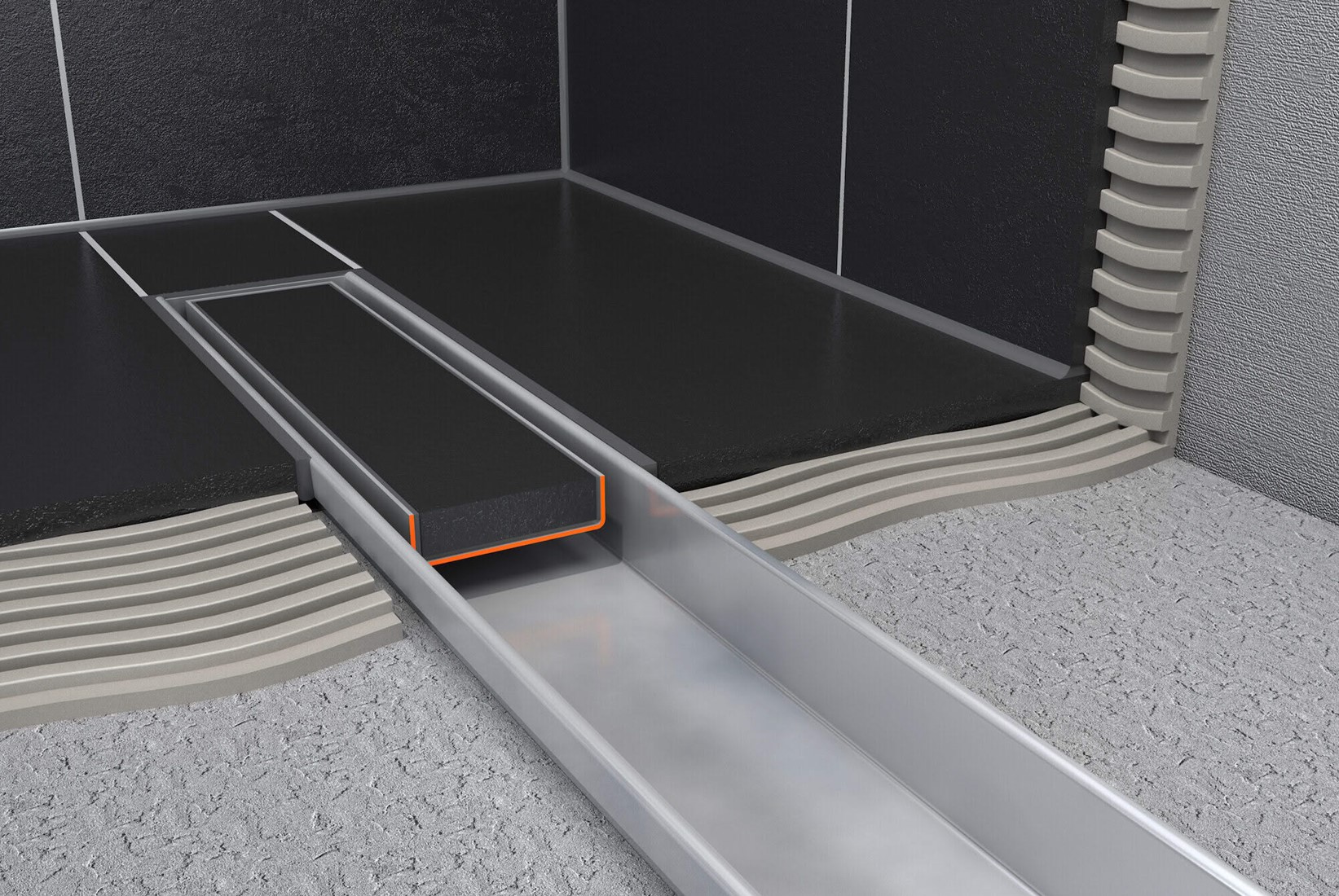 EASY DRAIN COMPACT RVS DOUCHEGOOT LXB= 900X60MM RECHTHOEKIG MET RVS ...